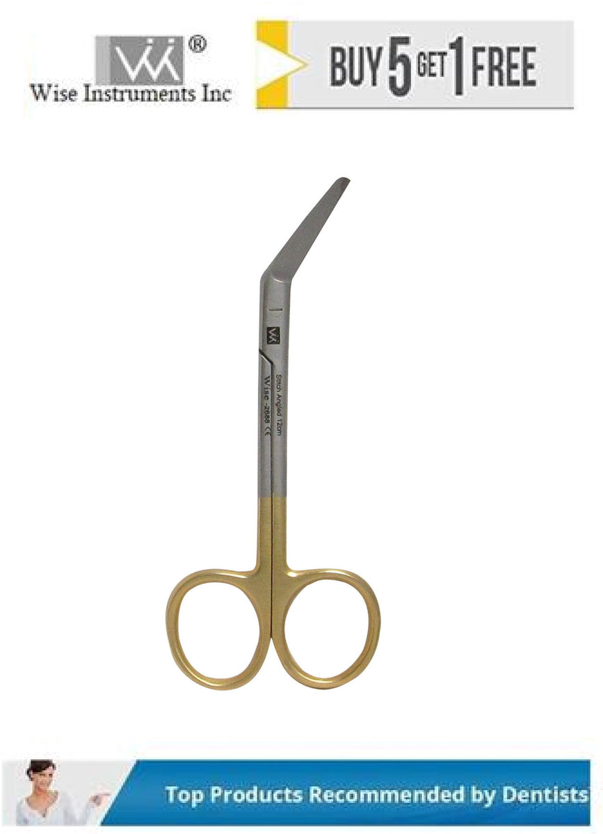 Suture Scissors Angled Hook Tip 11.5cm | Dental Surgical – Wise ...
